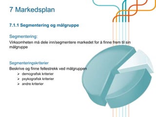 OPPSTART Powerpoint kapittel 7 markedsplan intro og 7.1 marked | PPTX