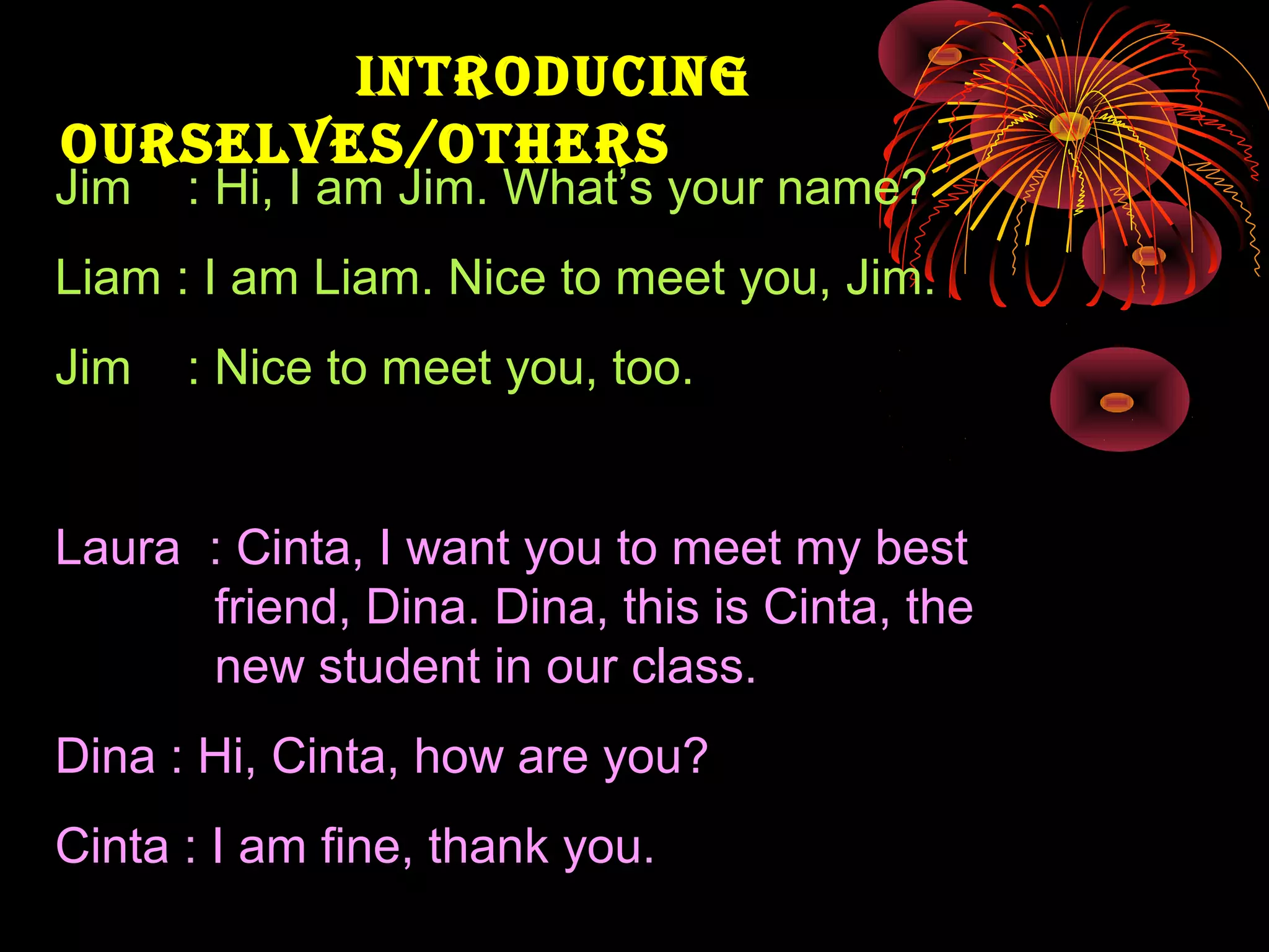 GREETINGS: how to introduce oneself and other people | PPT