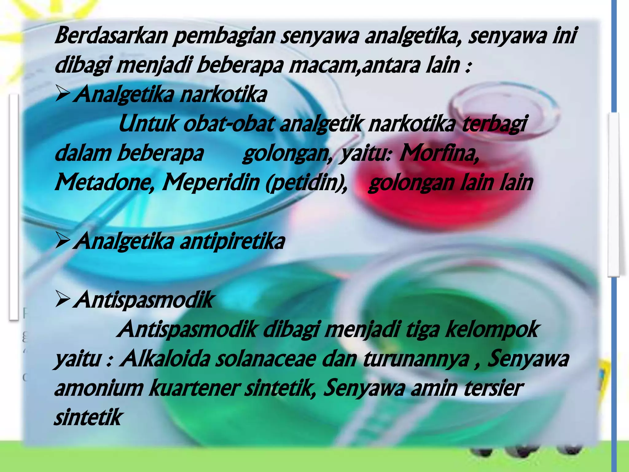 Powerpoint kimia farmasi tentang analgetika | PPTX