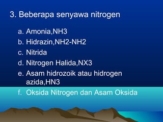 Power point kimia nitrogen dan oksigen | PPT