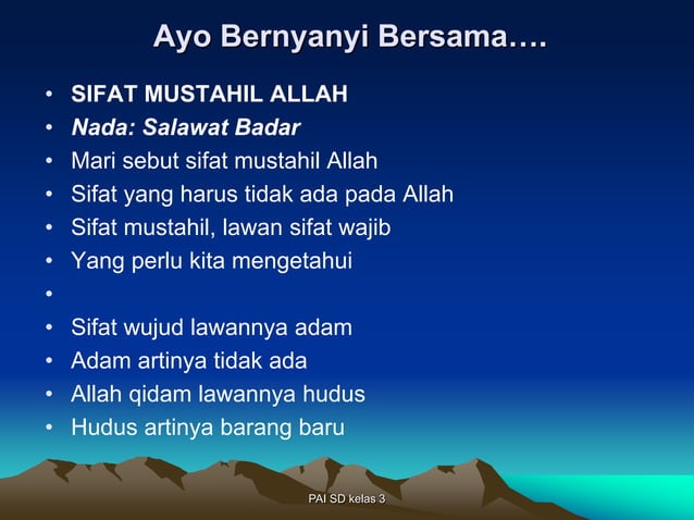 POWER POINT KLS 3 PAI SD ISLAM SMESTER 2 (DUA).ppt