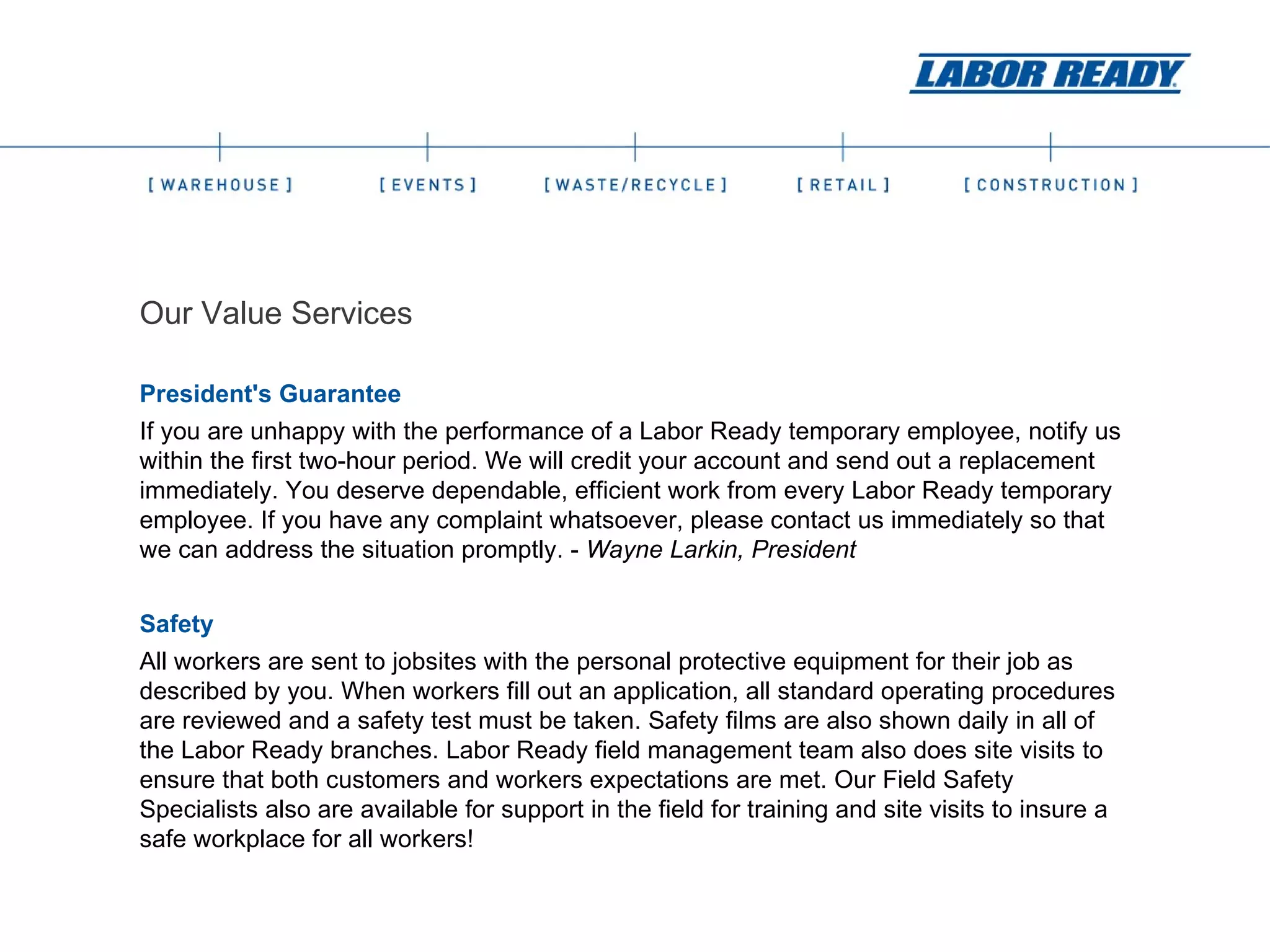 Powerpoint Labor Ready (3) | PPT