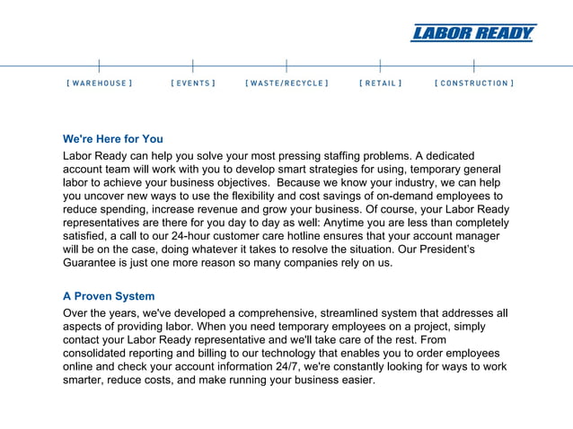 Powerpoint Labor Ready (3) | PPT