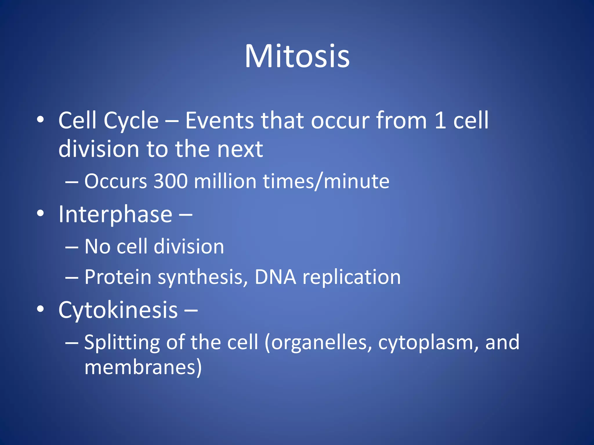 DNA Replication, Mitosis, meiosis, and the Cell Cycle | PPTX