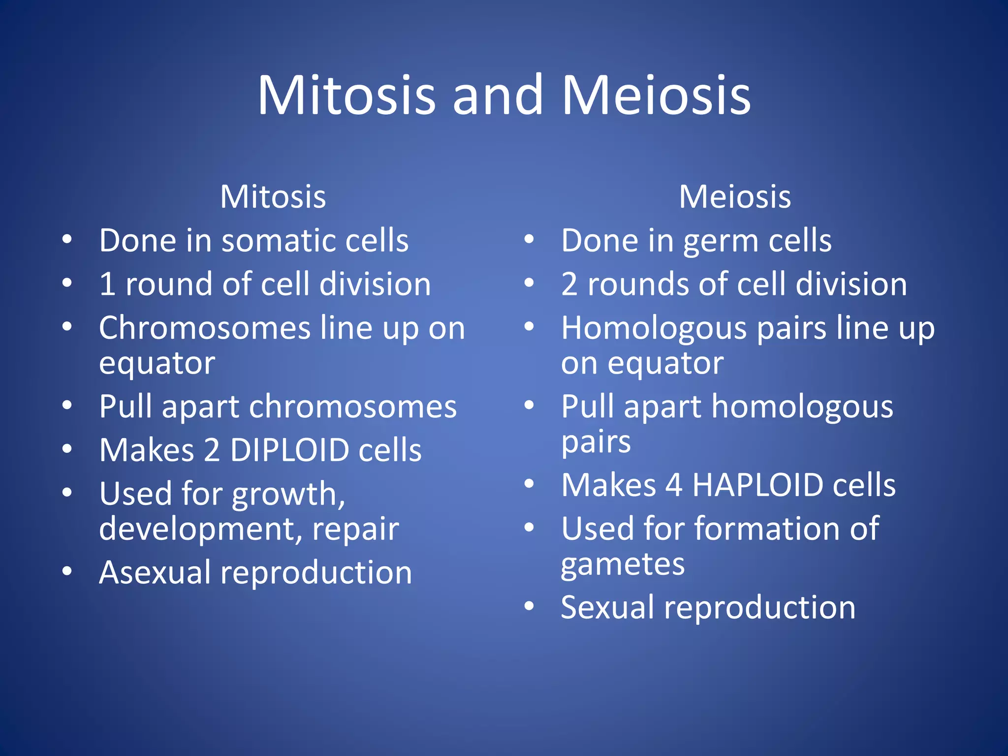 DNA Replication, Mitosis, meiosis, and the Cell Cycle | PPT