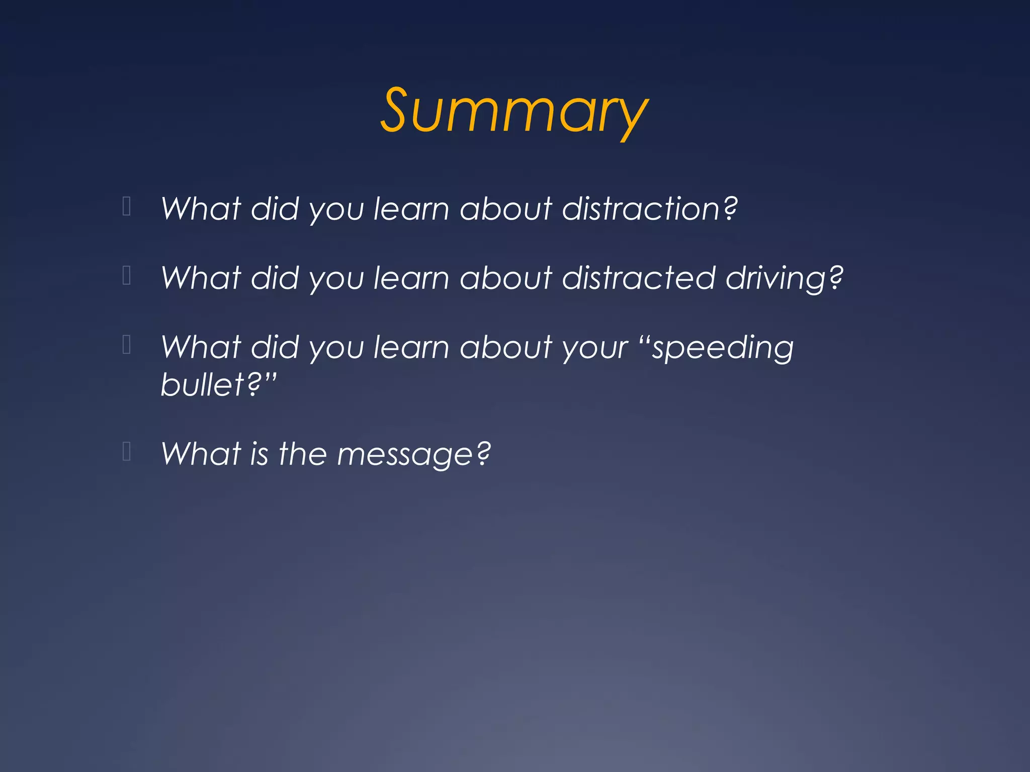 Reaction Time and Distracted Driving | PPT