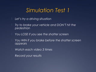 Reaction Time and Distracted Driving | PPT