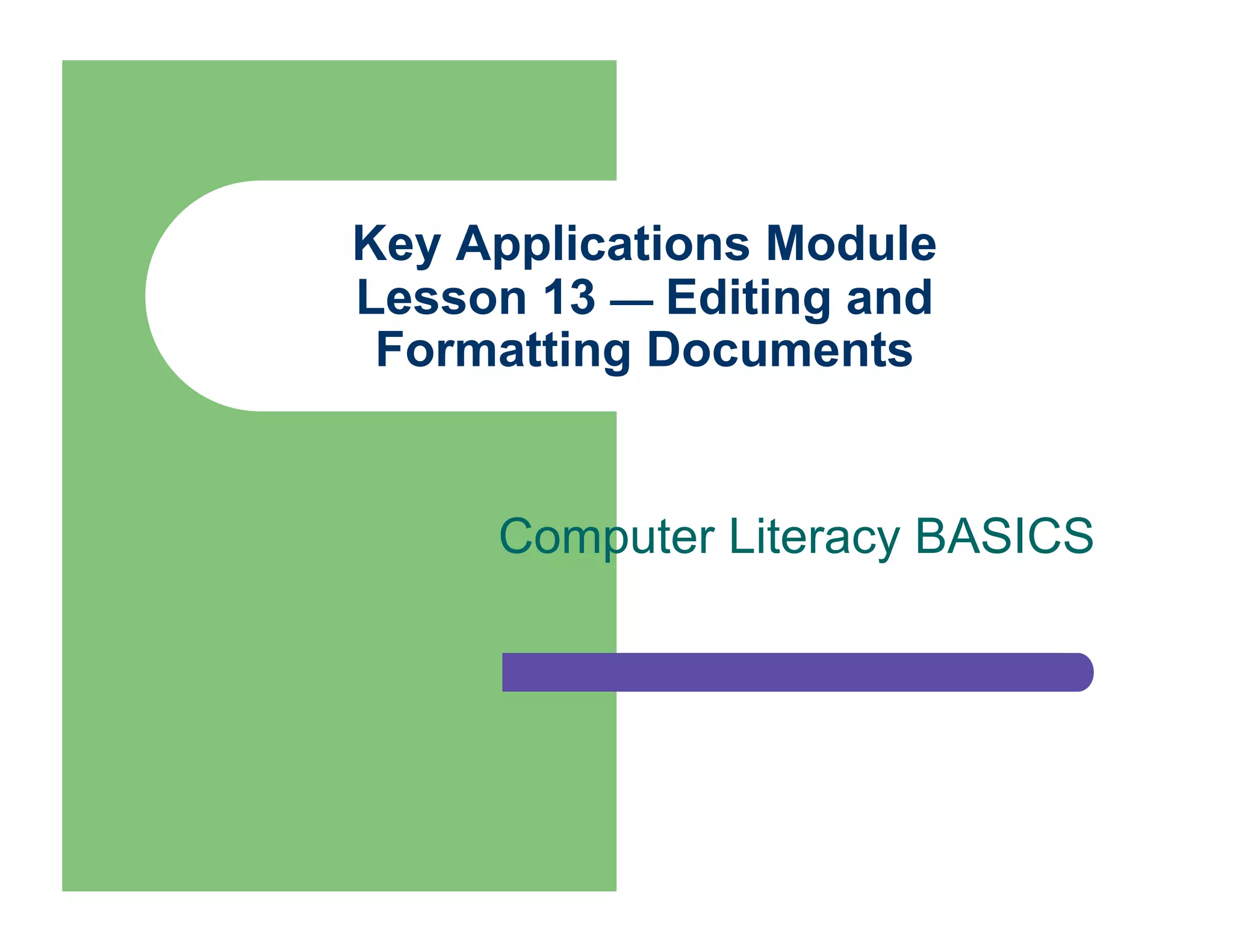 Power point lesson 13 | PPT