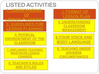 Power point lesson plan and classroom management | PPTX