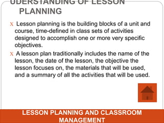 Power point lesson plan and classroom management | PPTX