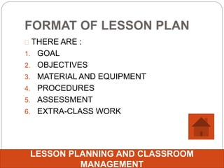 Power point lesson plan and classroom management | PPTX