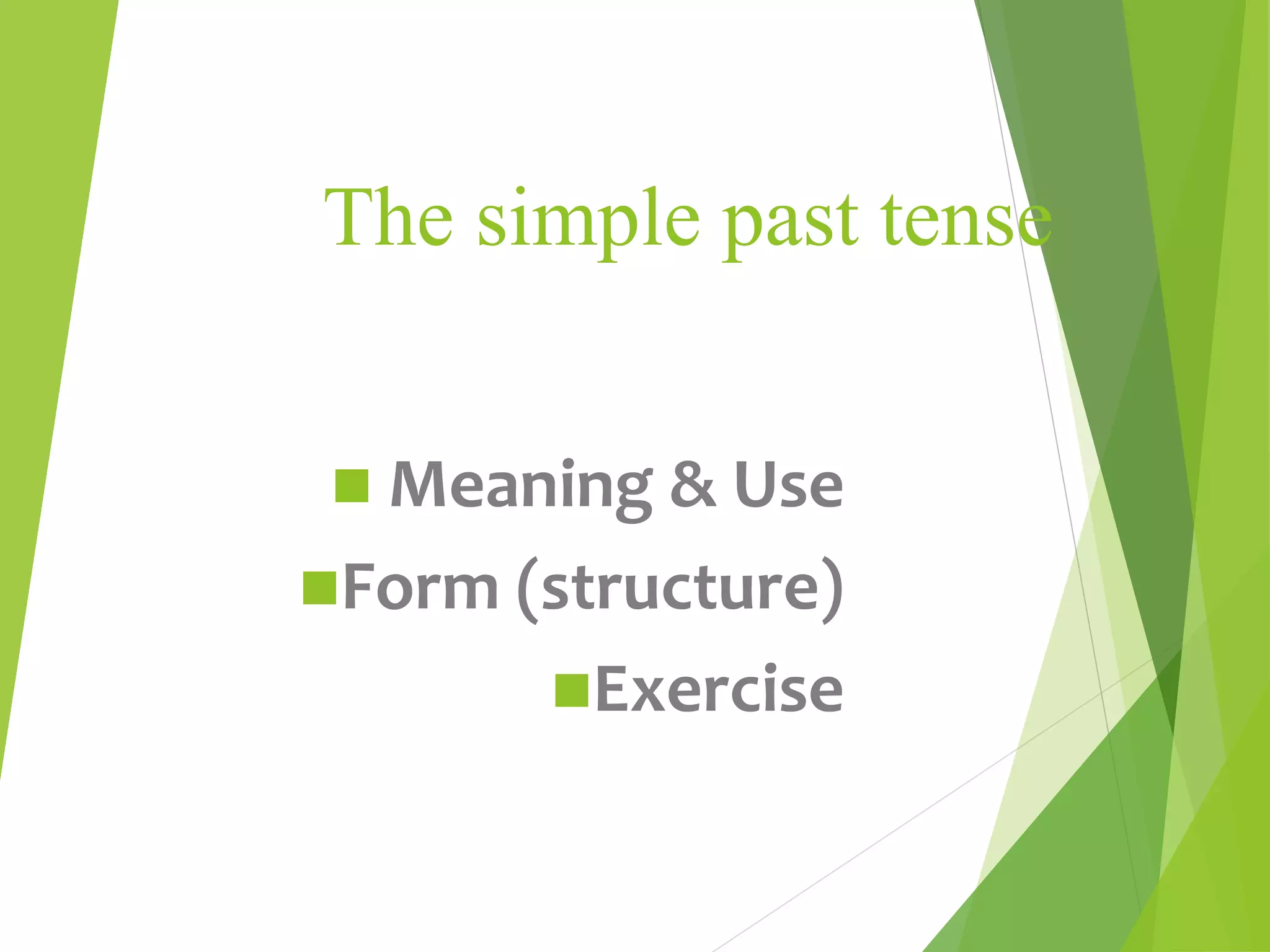 The simple past tense | PPT
