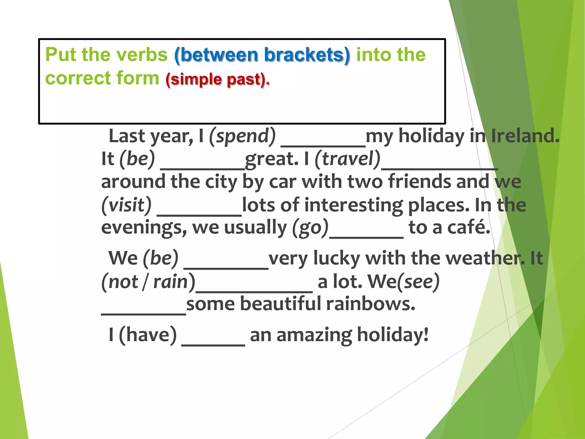 The simple past tense | PPTX
