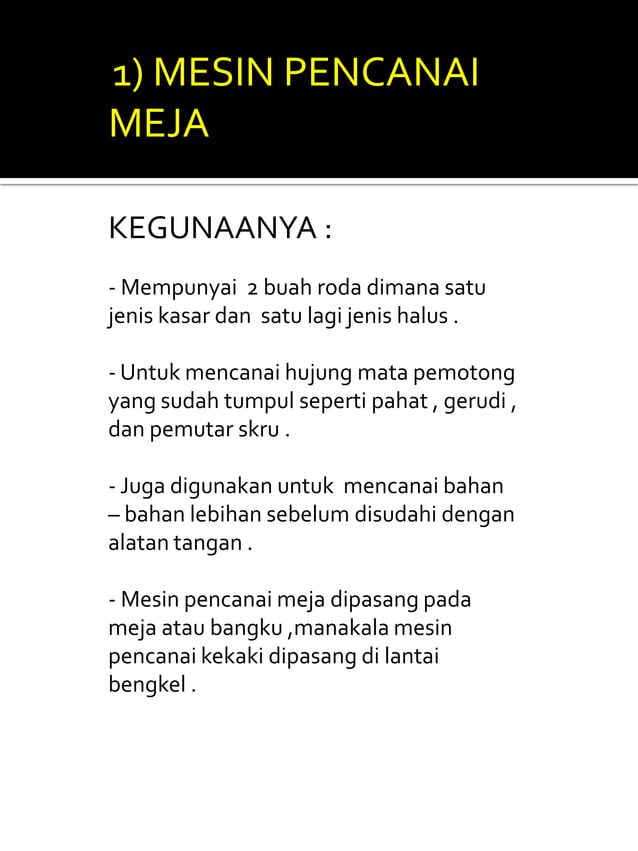 Power point mesin mencanai | PPTX