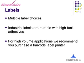 Checkmate manufacturing barcode system | PPT