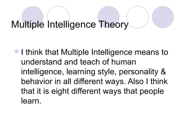 Multiple Intelligences | PPT