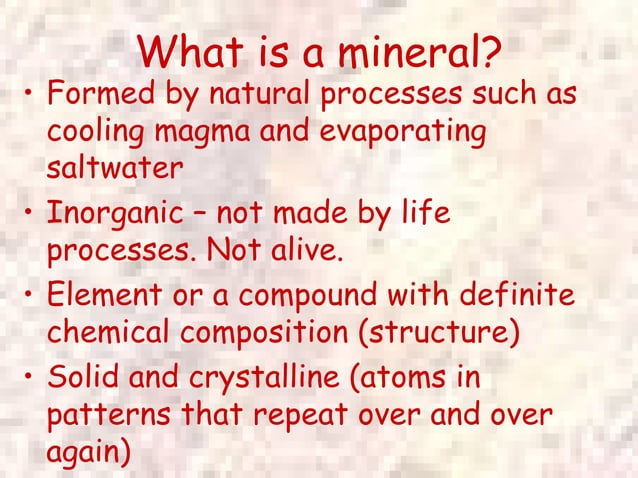 Power point mineral notes | PPT | Geology | Science