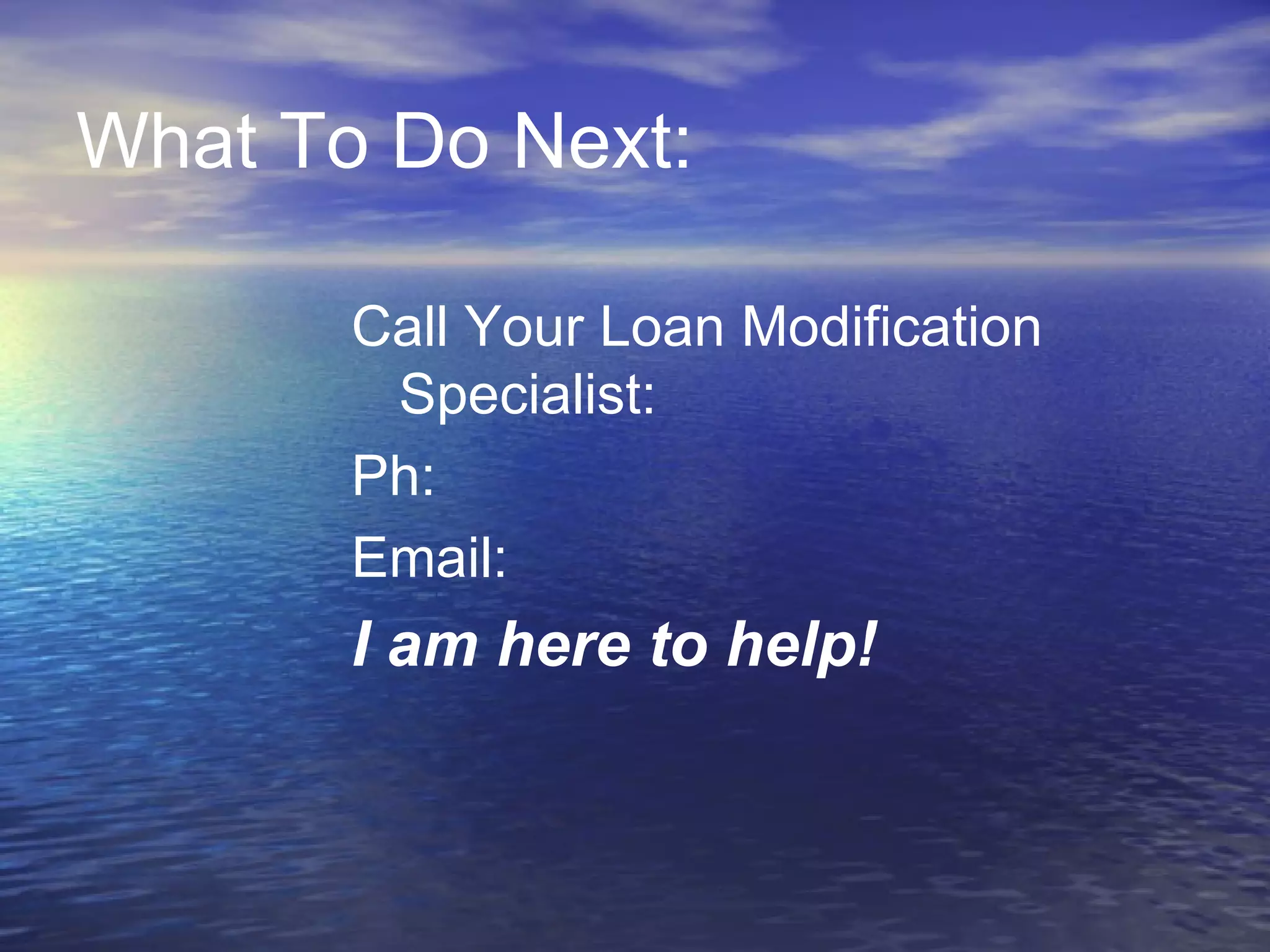 Loan Modification Presentation | PPT