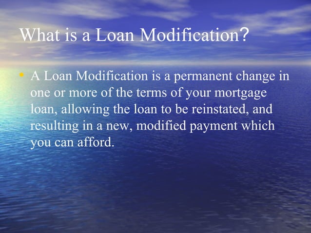 Loan Modification Presentation | PPT