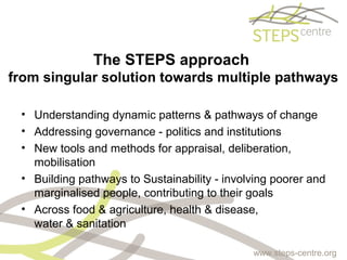 Hayley MacGregor: health and the STEPS Centre's pathways approach | PPT