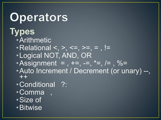 Logical Operators Cc Language Programming Ppt