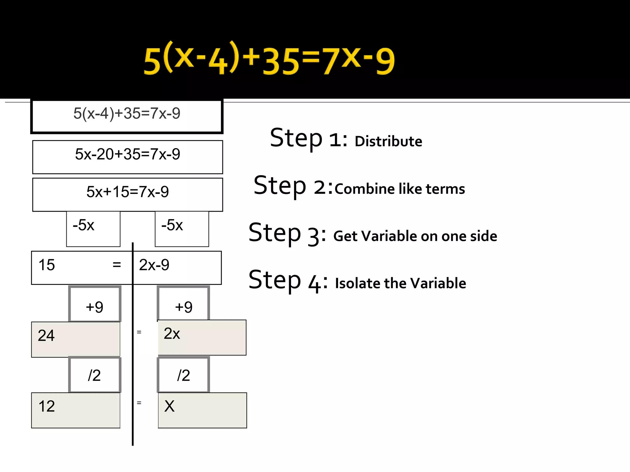 Powerpoint multi step equations | PPT