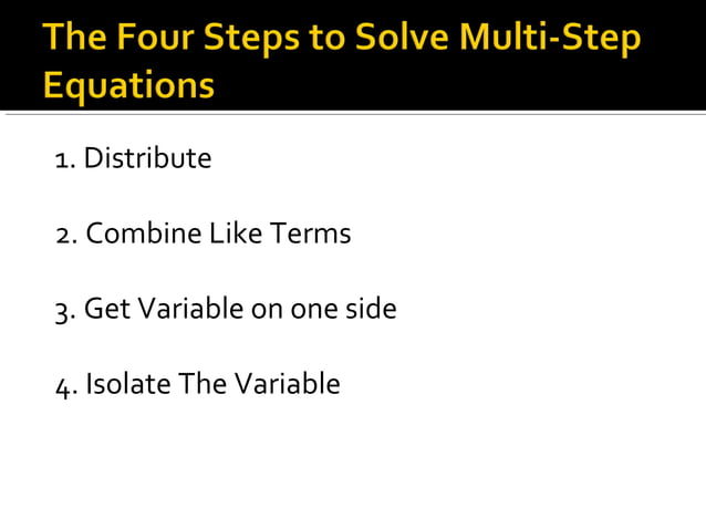 Powerpoint multi step equations | PPT | Homework and Study | Education