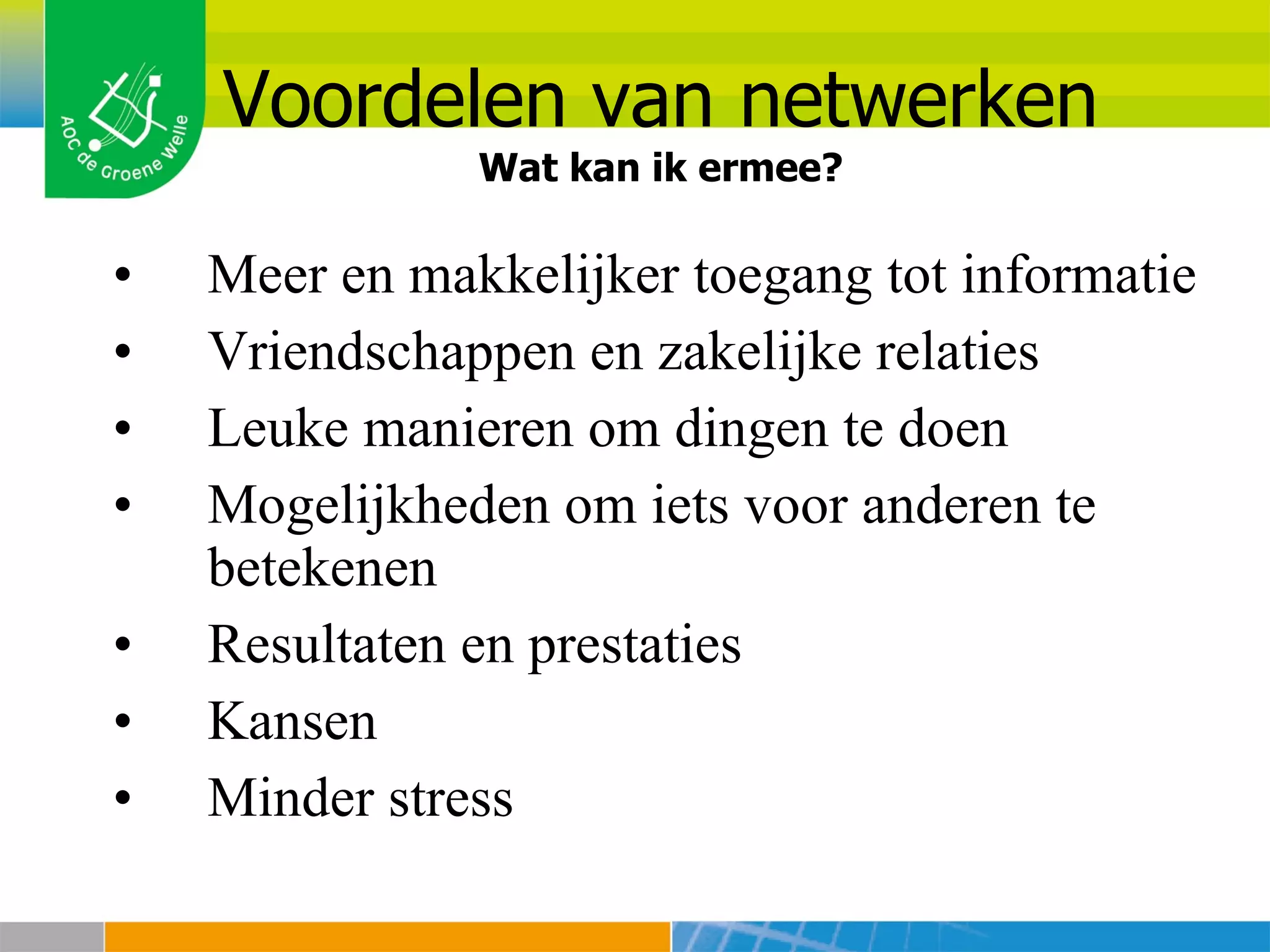 Powerpoint Netwerken Is Net Werken | PPT