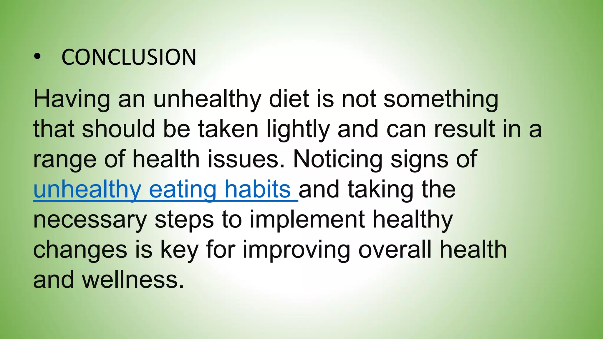bad eating habits | PPTX