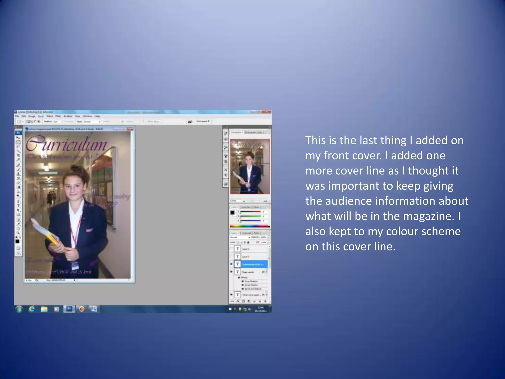 Screen grabs of school magazine front cover | PPTX | Style & Fashion