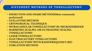 TONSILLECTOMY-INDICATIONS, CONTRAINDICATIONS,METHODS,SURGICAL STEPS AND ...