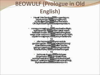 Powerpoint On Beowulf | PPT