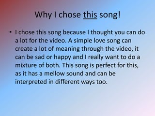 Powerpoint on chosen song | PPTX | Video Production | Content Production