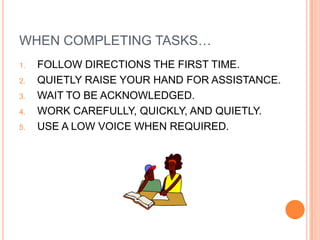 Powerpoint on class rules | PPTX | Homework and Study | Education