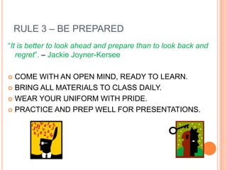 Powerpoint on class rules | PPTX | Homework and Study | Education