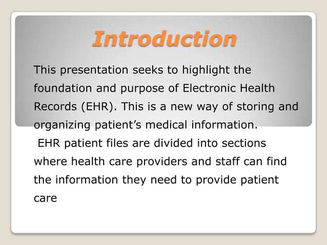 Powerpoint on electronic health record lab 1 | PPTX | Health Insurance ...