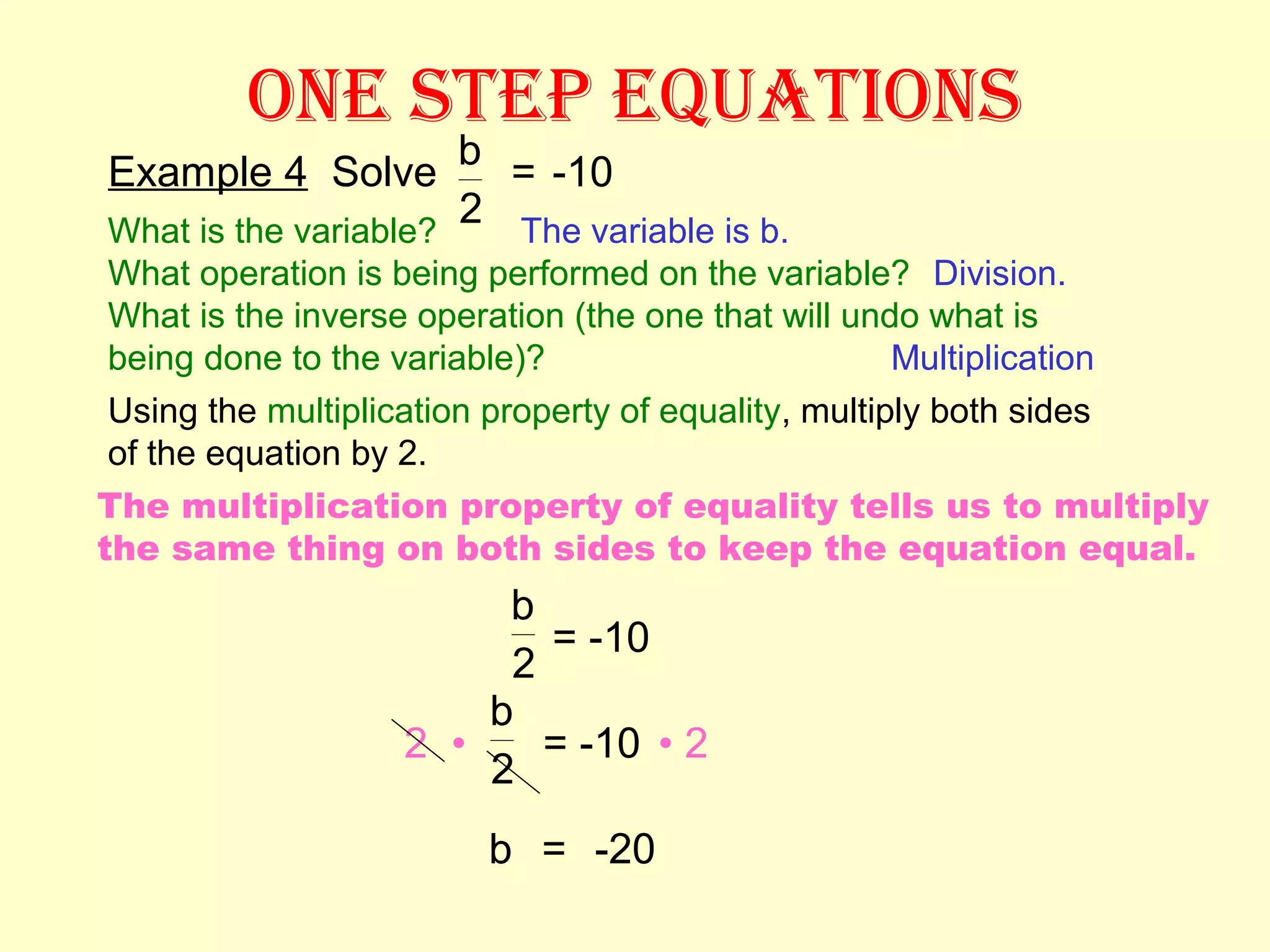 one step equations | PPT