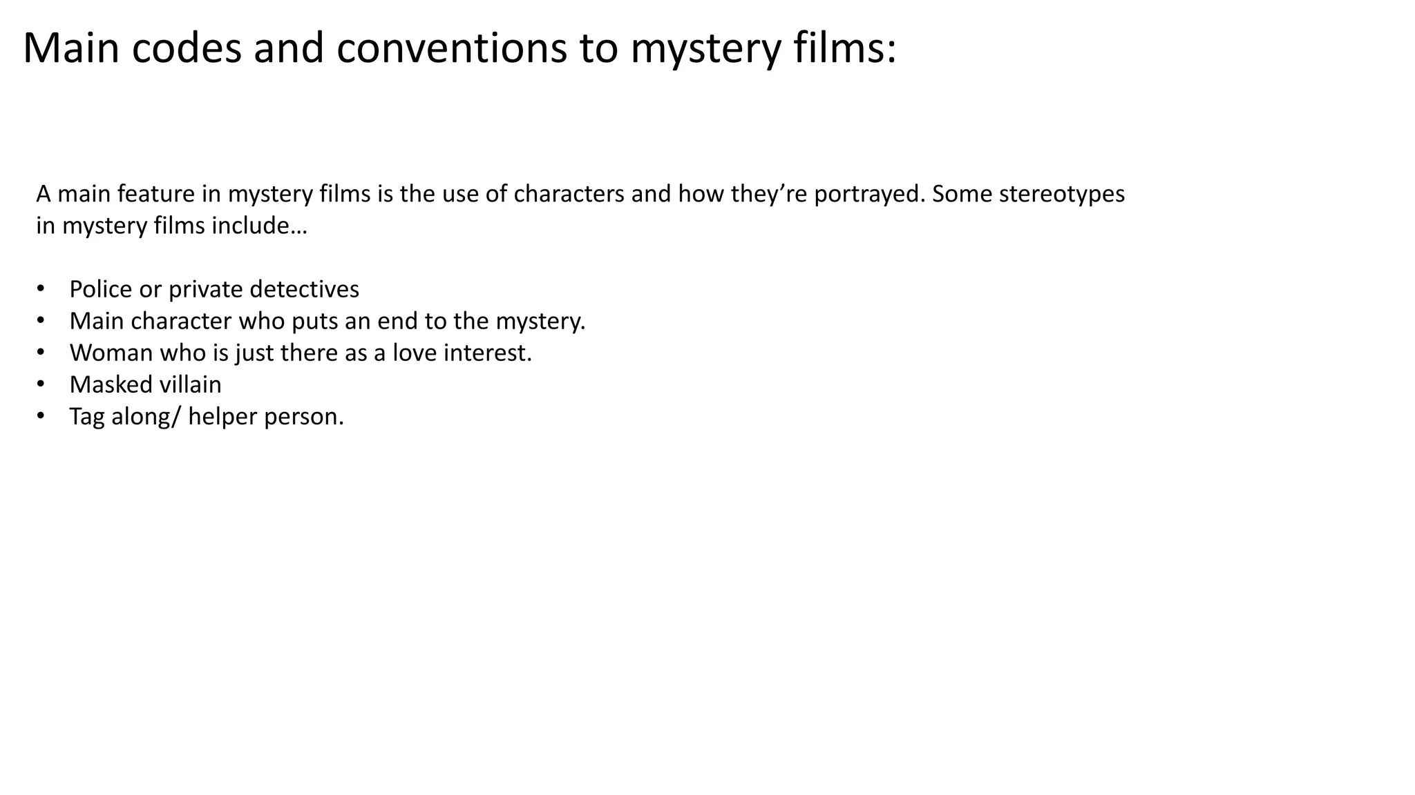 mystery movies | PPTX
