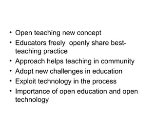Powerpoint on sustainable_and_effective_open_education | PPT