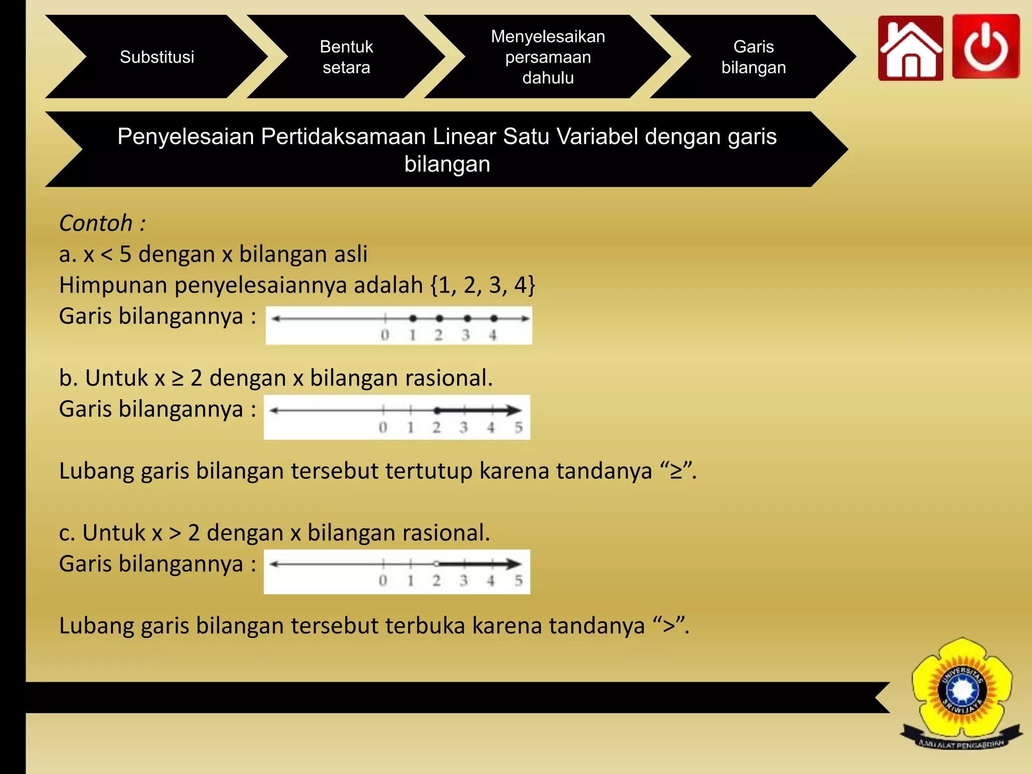 Powerpoint Pertidaksamaan Linear Satu Variabel | PPTX