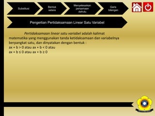 Powerpoint Pertidaksamaan Linear Satu Variabel | PPTX