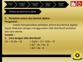 Powerpoint operasi hitung bentuk aljabar | PPTX