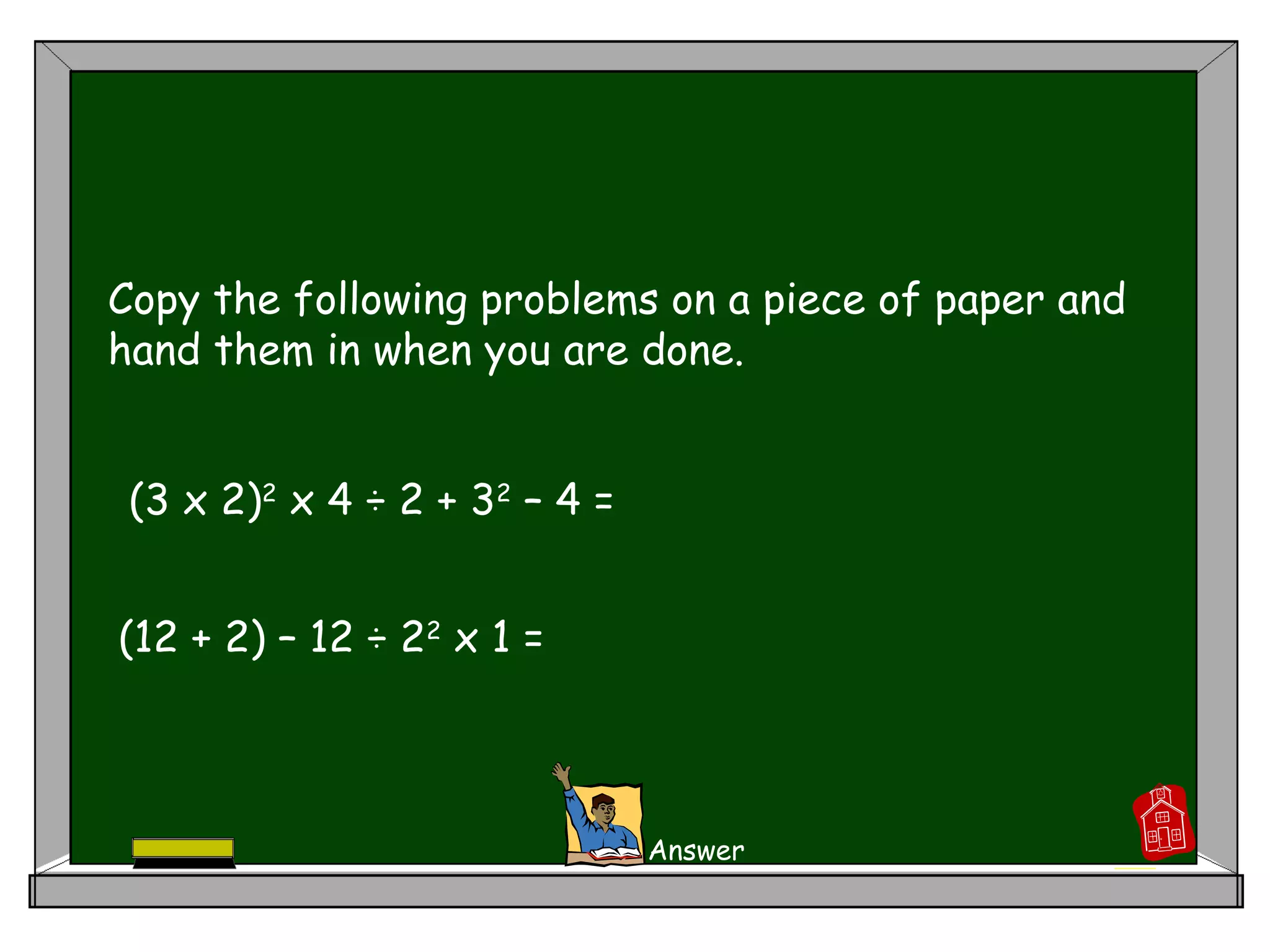 order of operations | PPT | Physics | Science
