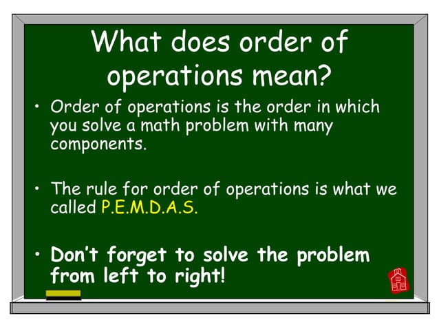 order of operations | PPT | Physics | Science