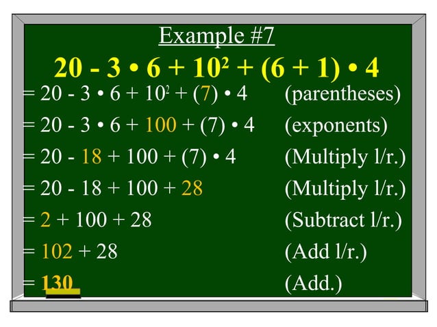 order of operations | PPT | Physics | Science