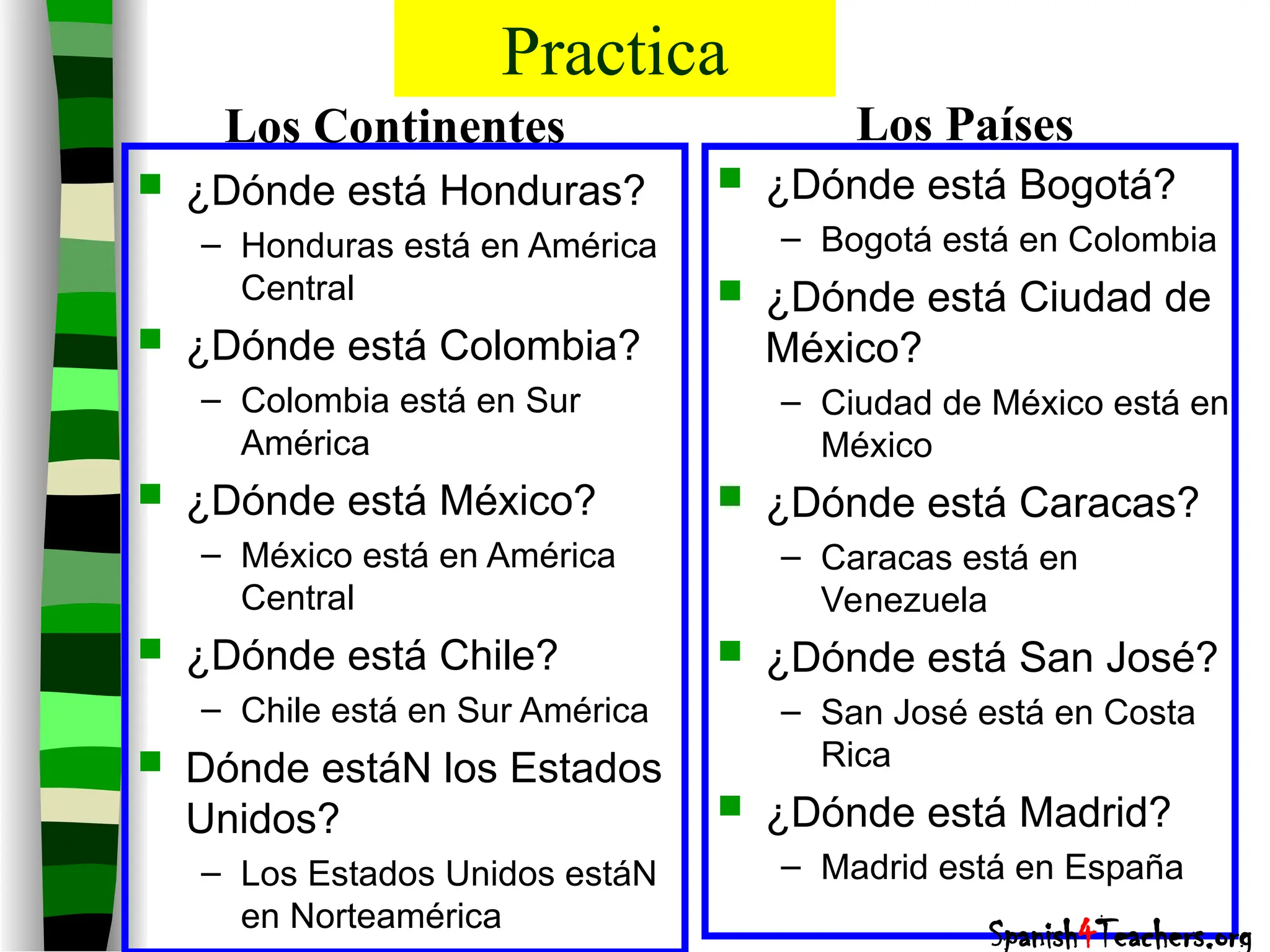 PowerPoint_Paises_Hispanohablantes_Capitales_y_Continentes.ppt | South ...