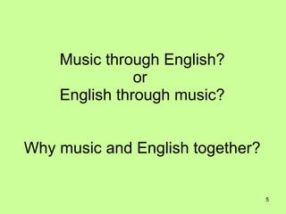 English through Music | PPT