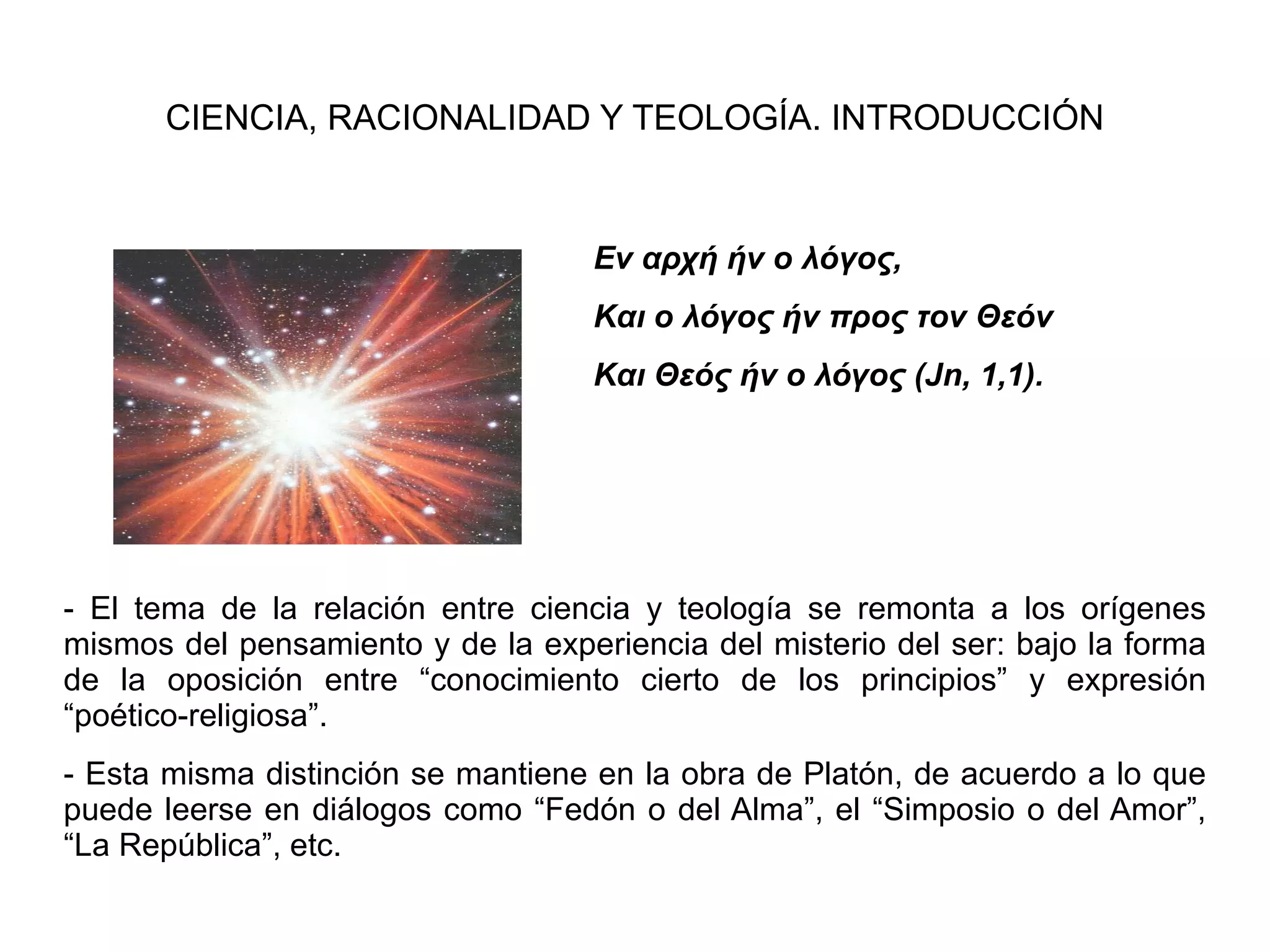 Filosofía, ciencia y teología | ODP