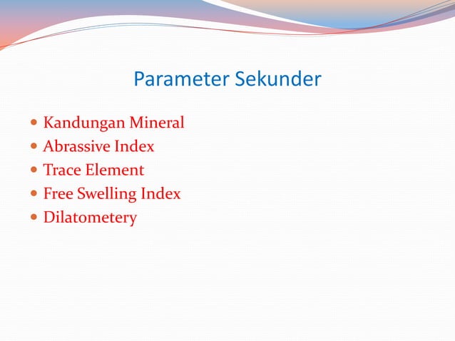 parameter kualitas dan pemanfaatan batubara | PPTX
