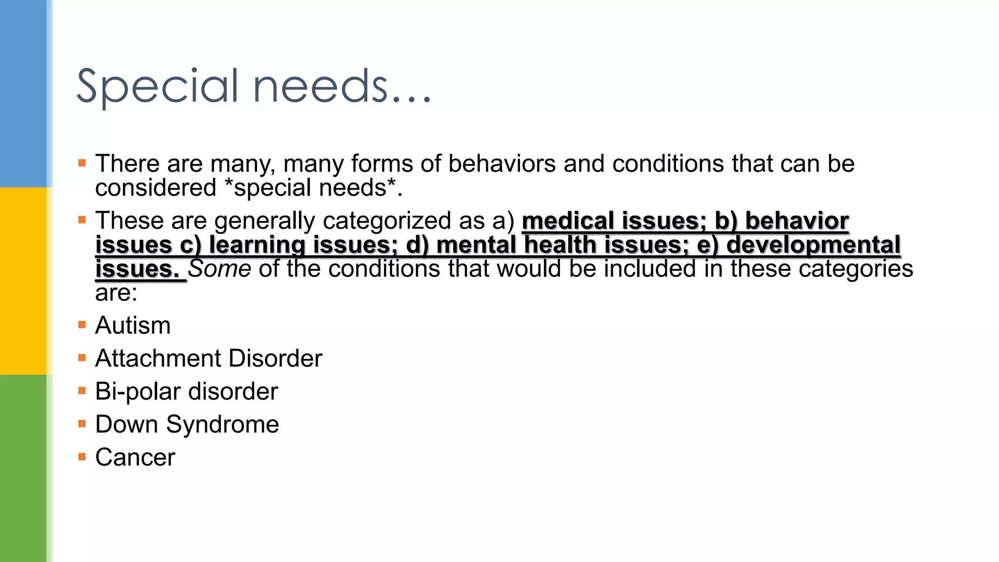 Powerpoint parenting plans for children with special needs | PPTX